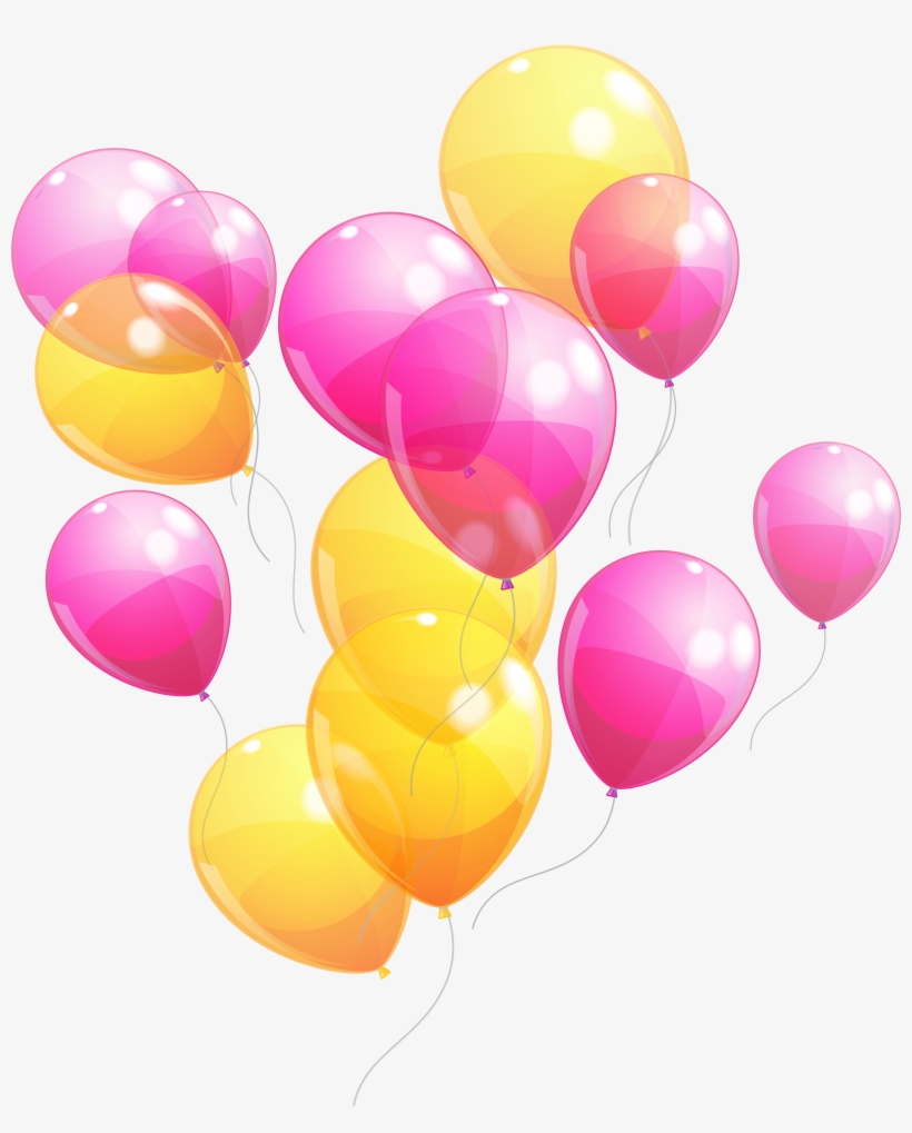 Download Pink And Yellow Balloons Bunch Png Image - Pink And Yellow ...