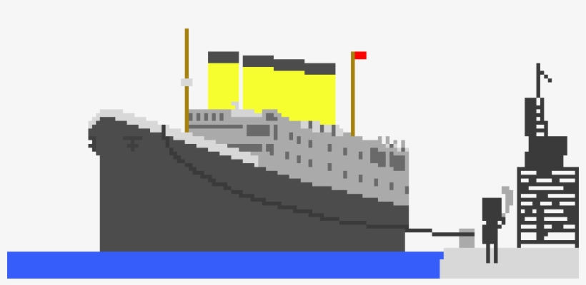 Titanic In Dock - Titanic Pixel Art Transparent PNG - 1480x650 - Free ...