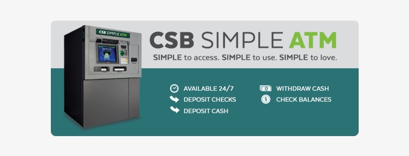 Csb Simple Atm Available 24/7 - Atm Ncr Transparent PNG - 620x256 ...