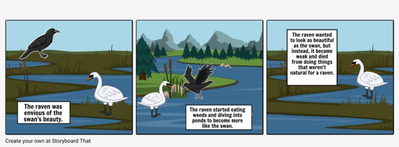 The Raven And The Swan - Storyboard Transparent PNG - 1164x385 - Free ...