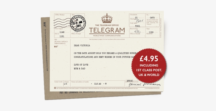 Congratulations Telegram - The Telegram Office Transparent PNG ...