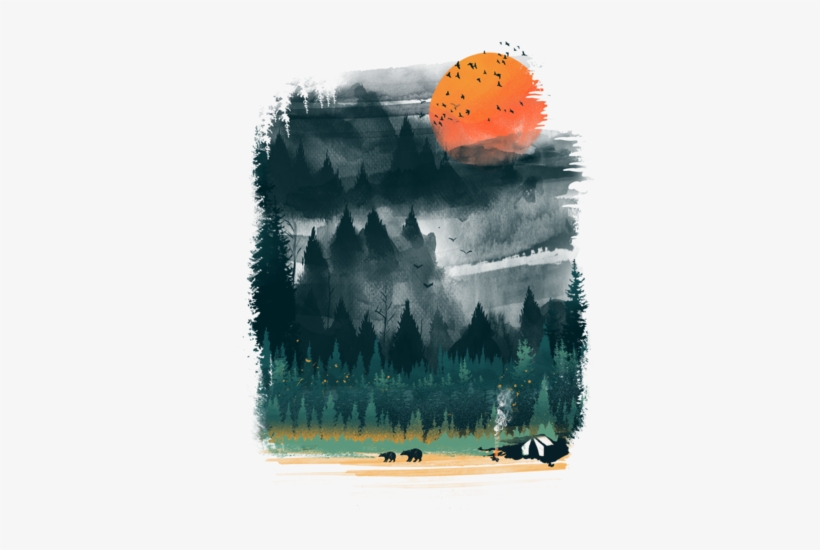 Image Freeuse Stock Camp Drawing Landscape - Wilderness Poster ...