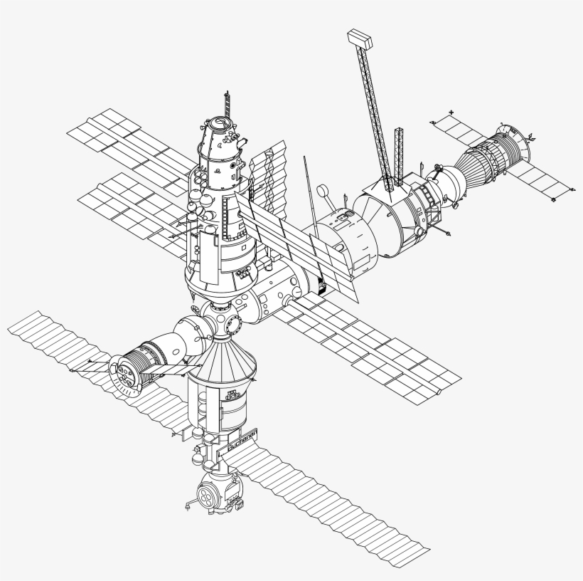 International Space Station Drawing Simple