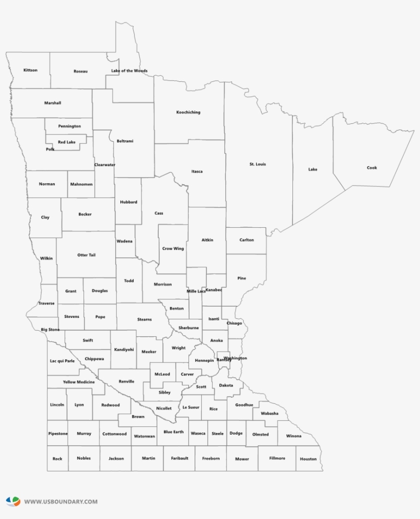 Download Minnesota Counties Outline Map - Diagram - HD Transparent PNG ...