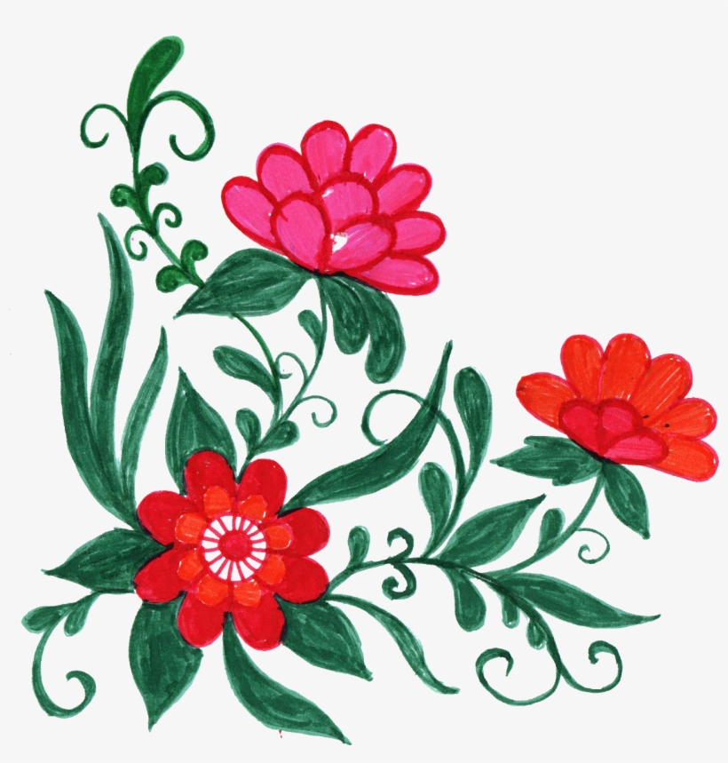 10 Colorful Flower Corner - Flower Png Of Corner Transparent PNG ...