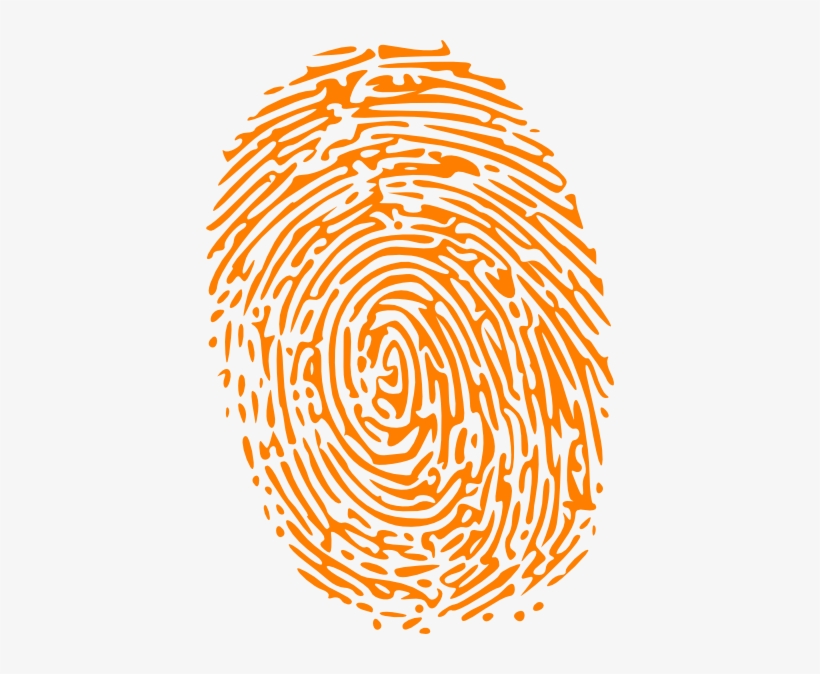 Orange Fingerprint Clip Art At Clker - Round Fingerprint Transparent ...