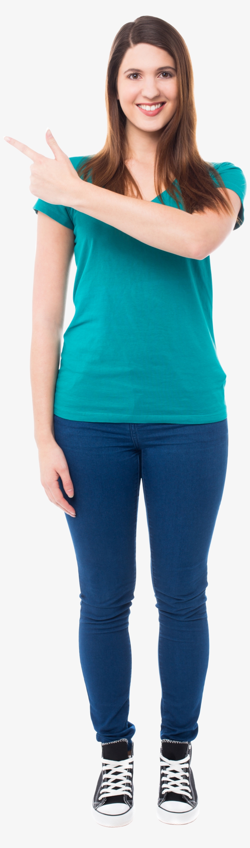 Girl Pointing Left Royalty-free Png - Woman Standing Png Transparent ...