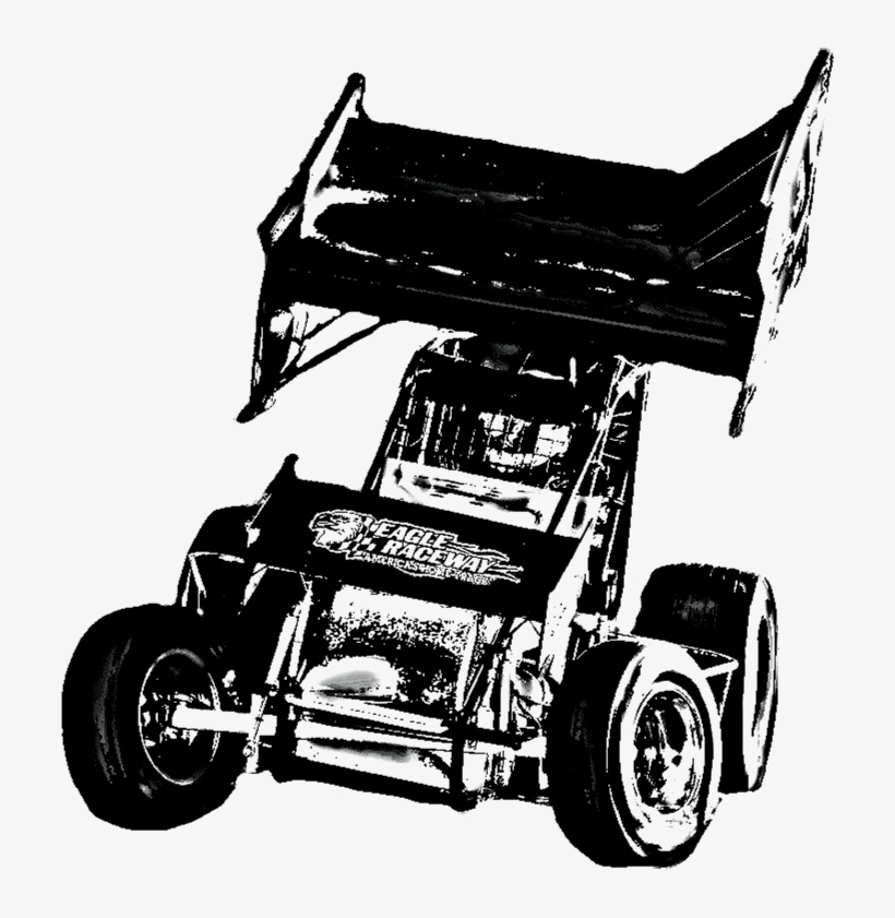 Sprint Car Racing Png Image - Sprint Car White And Black Transparent ...