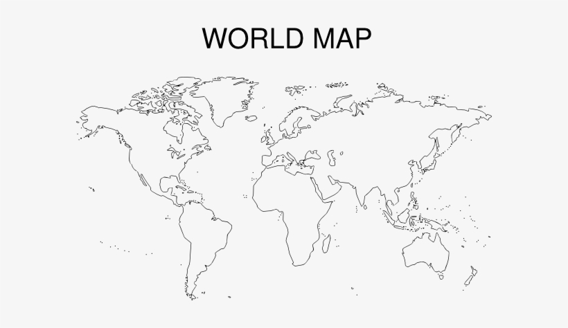 Download World Map Outline Black And White Printable - HD Transparent ...
