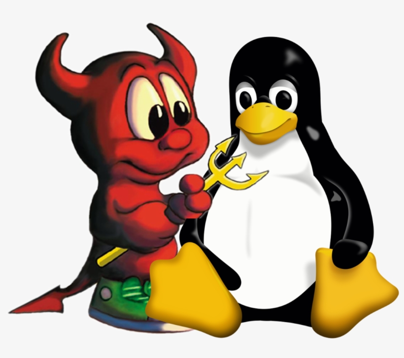1086px Tux And Beastie - Linux Penguin Transparent PNG - 1086x899 ...