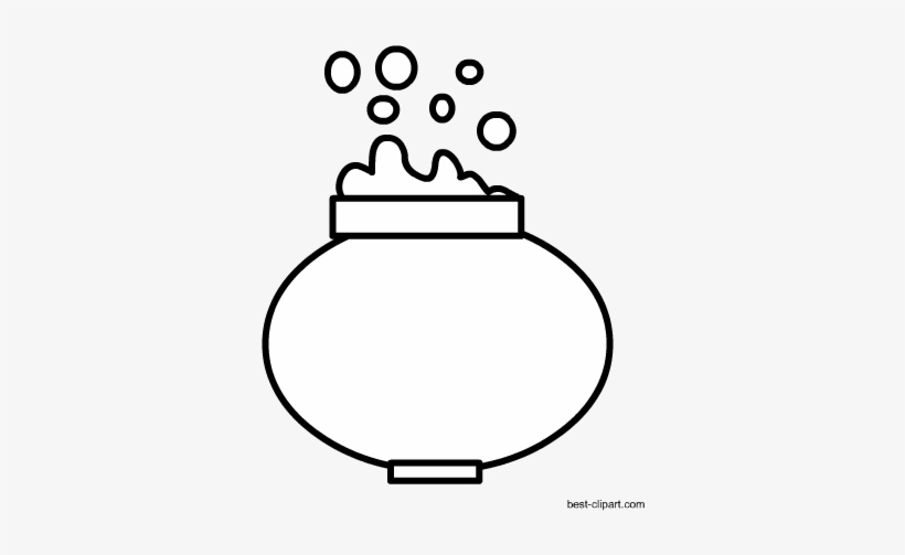 Free Black And White Cauldron Clip Art - Clip Art Transparent PNG ...