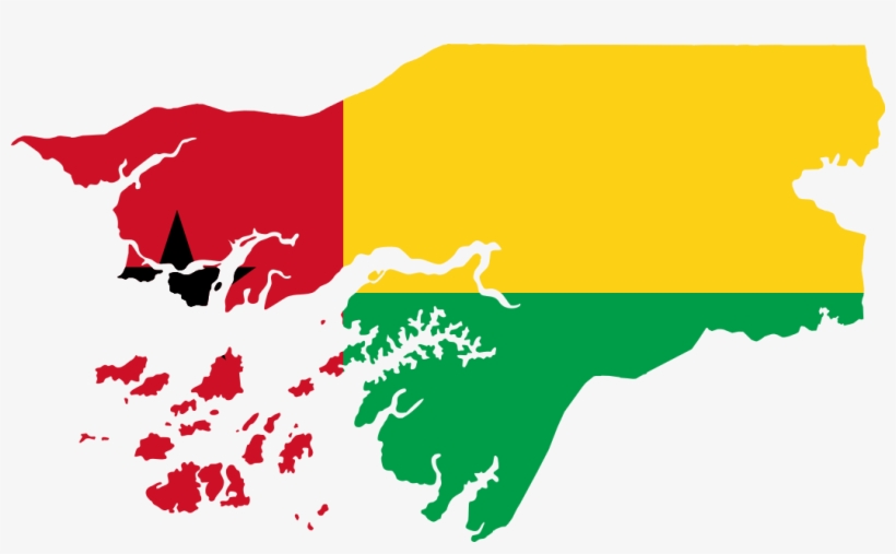 Flag Map Of Guinea Bissau - Guinea Bissau Flag Map Transparent PNG ...
