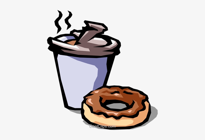 Coffee And Chocolate Donut Royalty Free Vector Clip - Coffee And Donuts ...