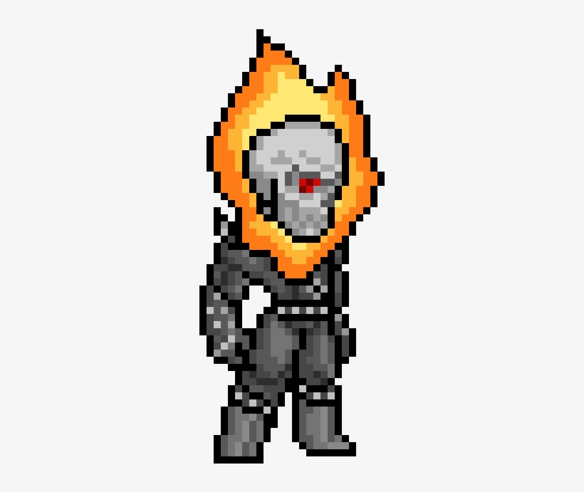 Ghost Rider - Ghost Rider Pixel Art Transparent PNG - 290x640 - Free ...