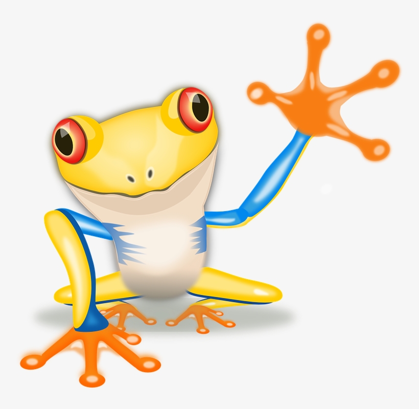 Goodbye Clipart Slim - Green Tree Frog Cartoon Transparent PNG ...