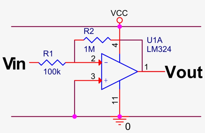 Inverting Op Amp Schematic - Diagram Transparent PNG - 1023x615 - Free ...