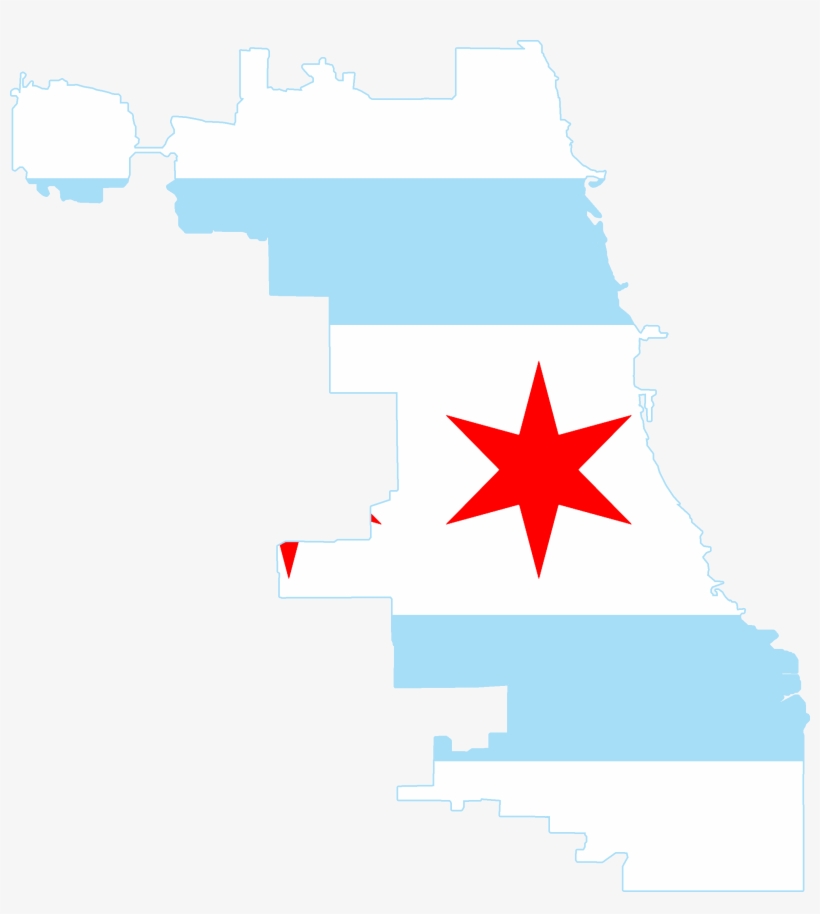Flag Map Of Chicago - Chicago On The Map Png Transparent PNG - 562x599 ...