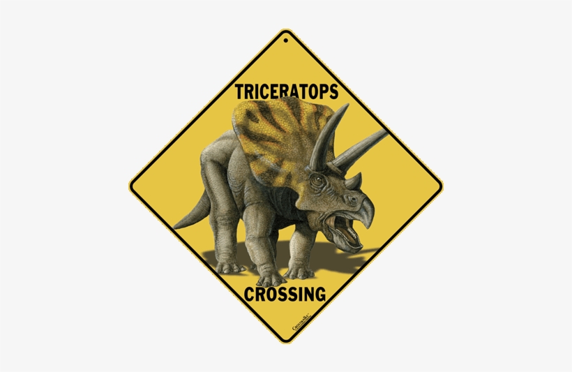 Triceratops Crossing Sign - Dinosaurs Crossing Sign Transparent PNG ...