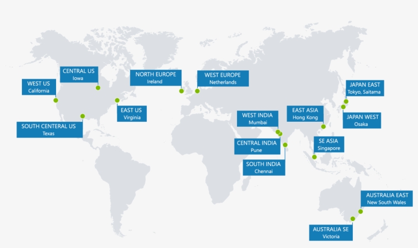 Download Azure Documentdb Regions - Azure Regions Map Png - HD ...