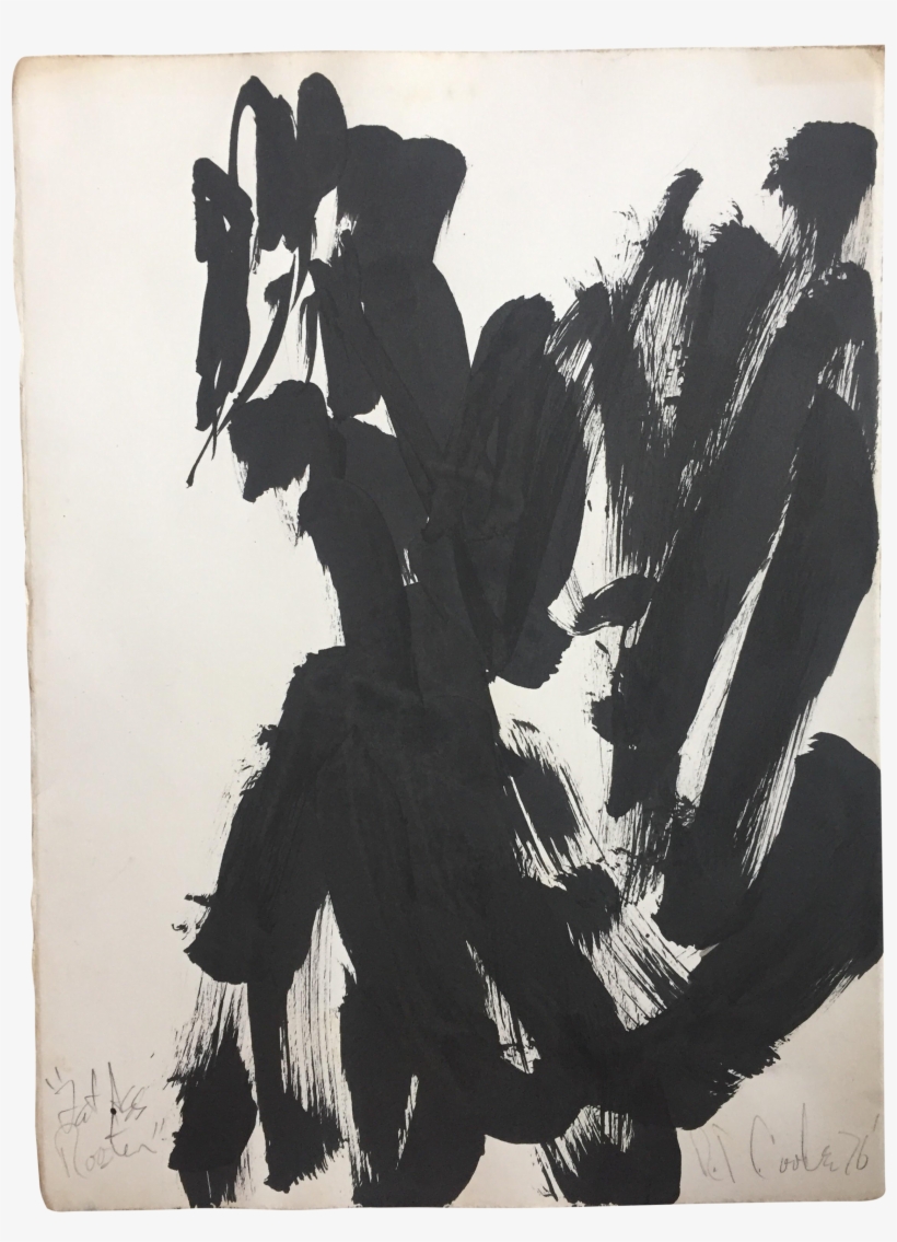 Original Vintage Robert Cooke Rooster Painting - Silhouette Transparent ...