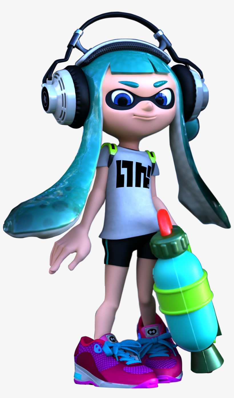 Cyan Inkling - Splatoon Inkling Girl Blue Transparent PNG - 891x1467 ...