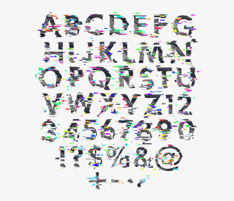 Glitch Font Letters - Glitch Font Png Transparent PNG - 595x643 - Free ...