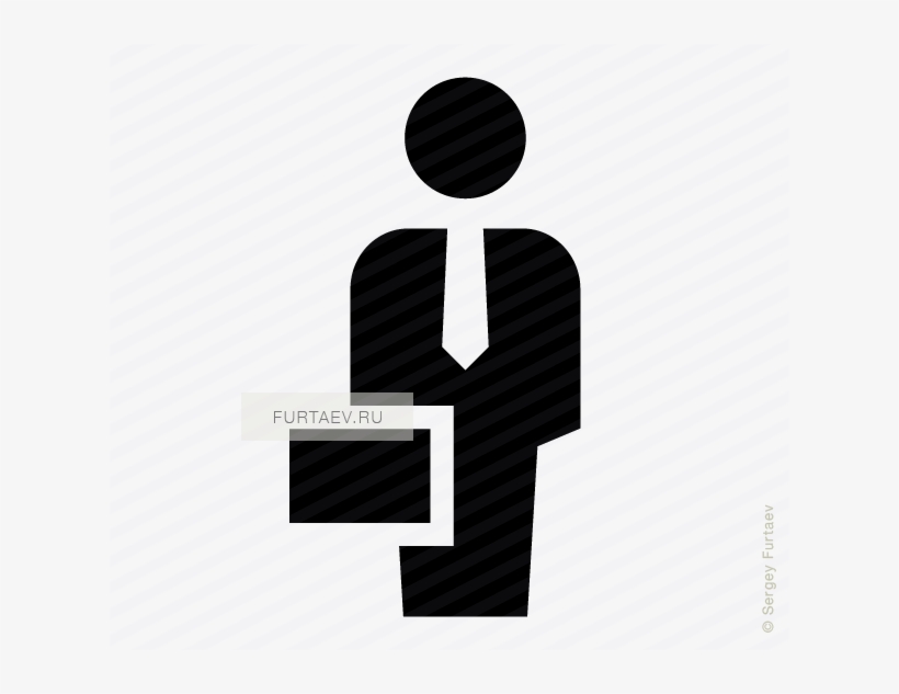Vector Icon Of Standing Man With Tie And Briefcase - Man With Briefcase ...