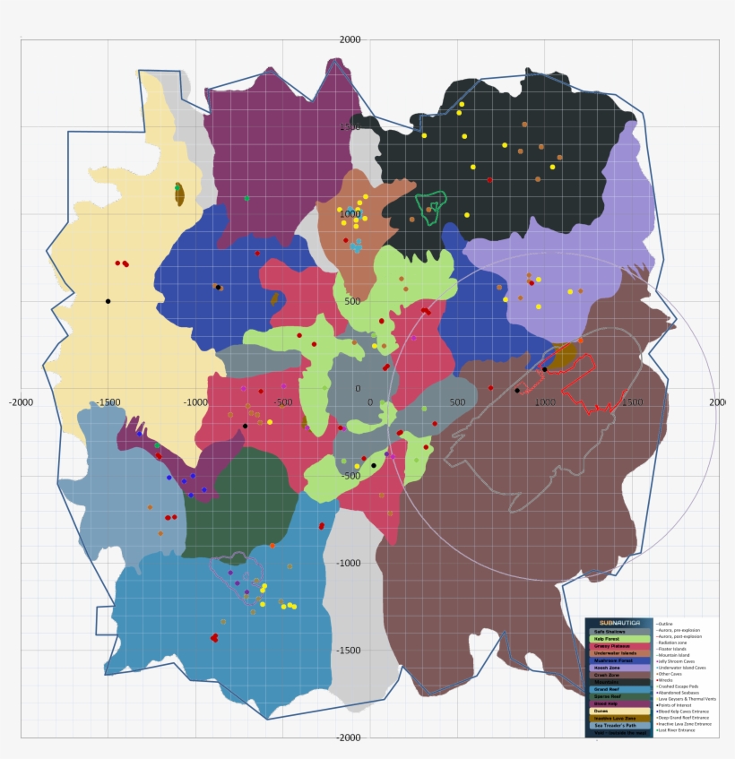 Biomemap （using The Wiki Biomemap And Coordinate Synthesis - Subnautica ...