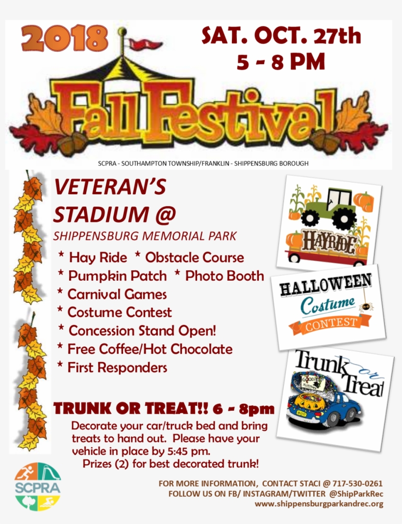 Fall Fest 2018 - Trunk Or Treat Carnival Flyer Transparent PNG ...