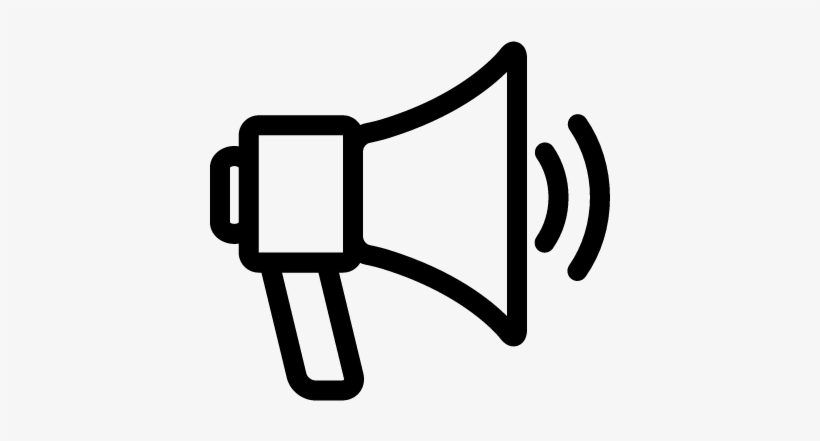 Megaphone With Sound Waves Vector - Transparent Background Announcement ...