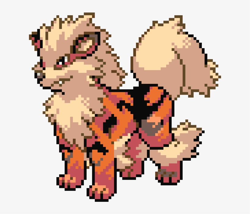 Growlithe Pixel Art Template