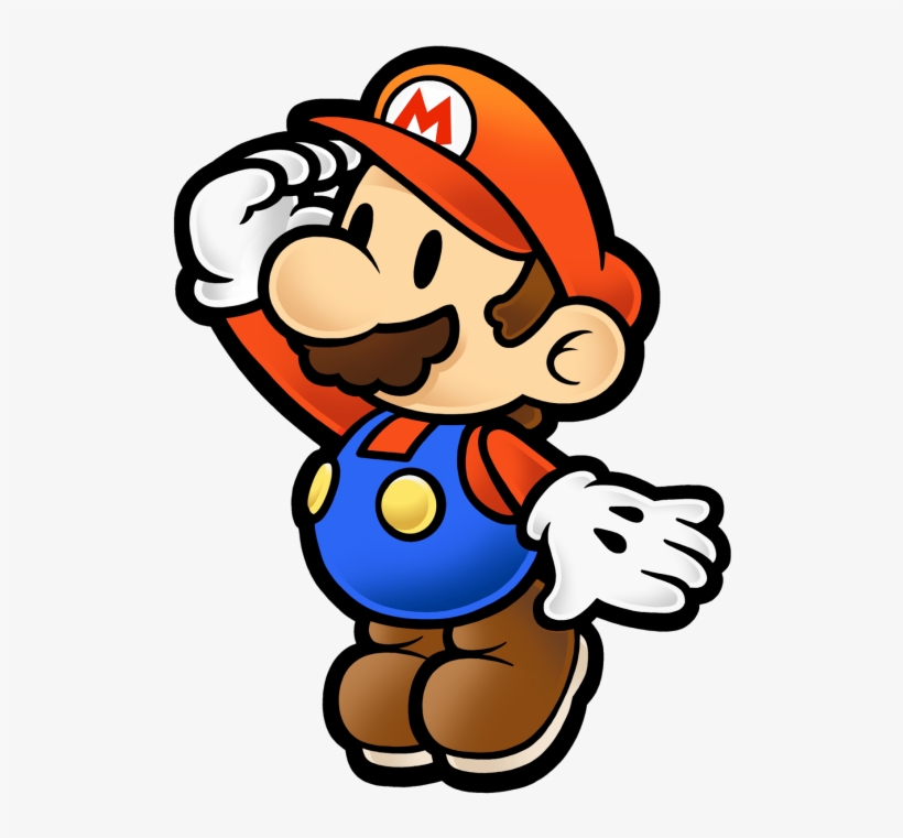 Paper Mario Curious - Fire Paper Mario Png Transparent PNG - 569x708 ...