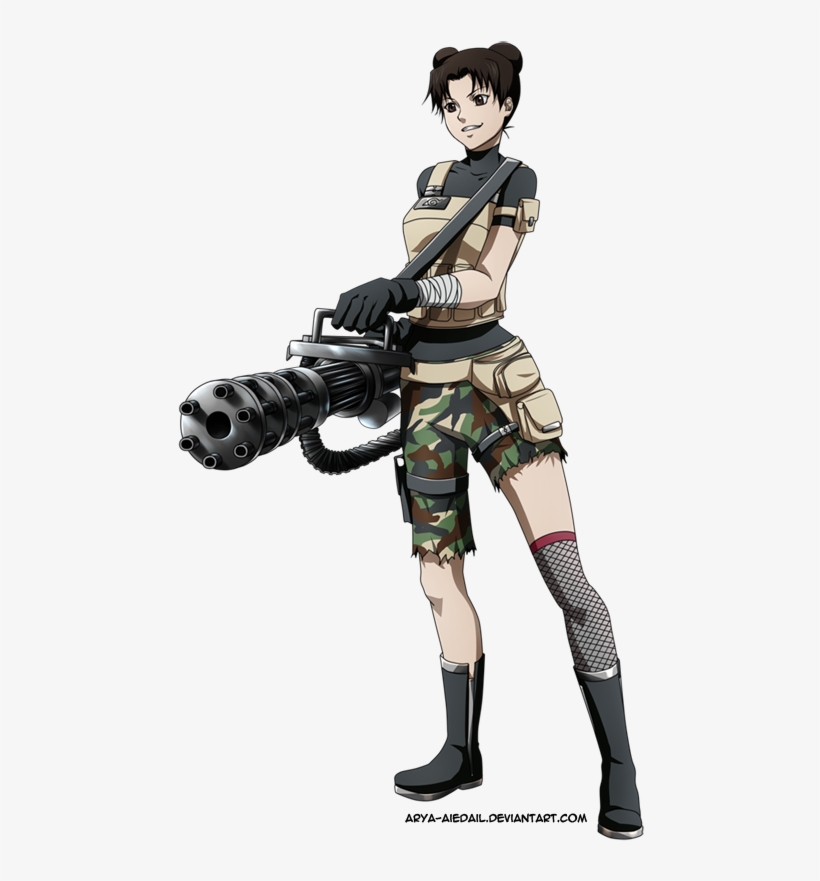 Minigun , - Naruto Tenten With A Gun Transparent PNG - 516x850 - Free ...