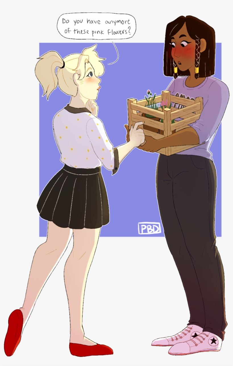 Au Where Pharah Works At Her Family's Flower Shop And - Pharah X Mercy ...