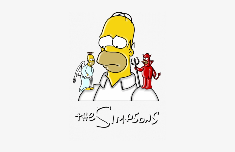 Simpson-angel Or Demon - Good Vs Evil Decisions Transparent PNG ...