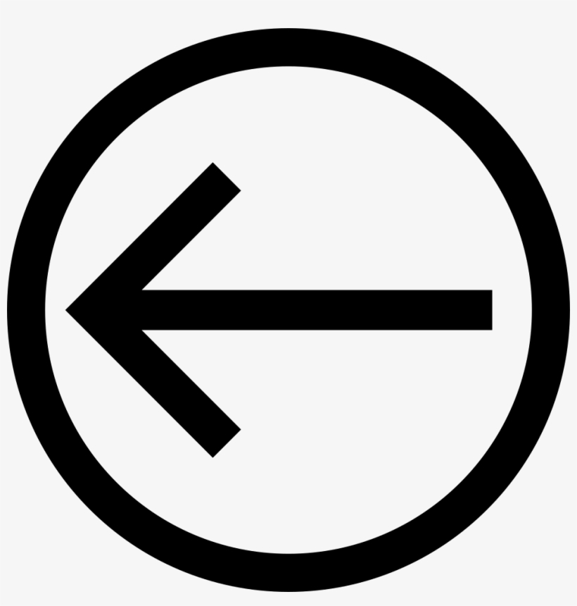 Arrow Direction To The Left Inside A Circle Outline - Circle With ...