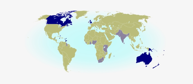 Map Of The Commonwealth Realms - India To New Zealand Map Transparent ...