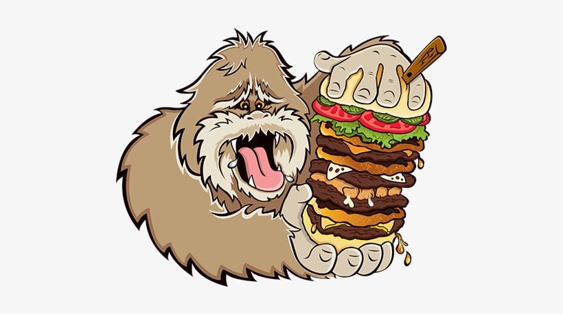 Bigfootburger - Bigfoot Eating A Sandwich Transparent PNG - 500x377 ...
