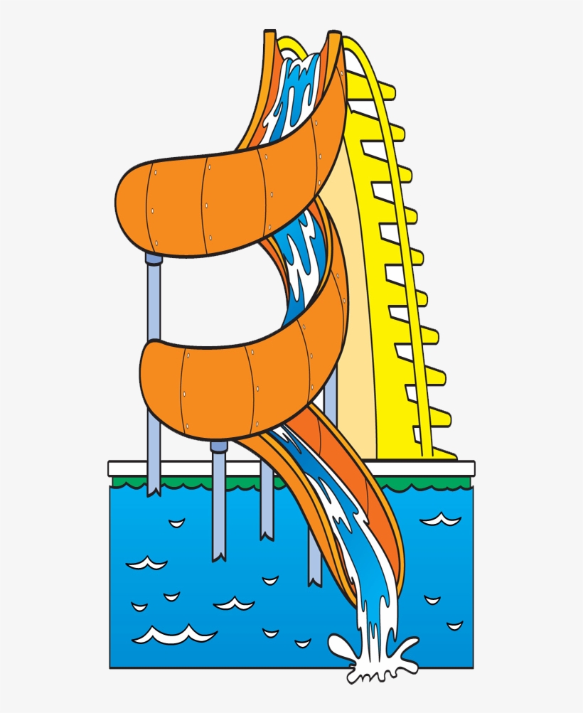 Vector Freeuse Park Clip Art Amusement Transprent - Water Slide Cartoon ...