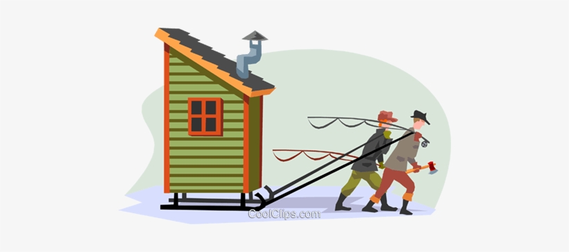 The Winter Ice-fishing Shack Royalty Free Vector Clip - Ice Fishing ...