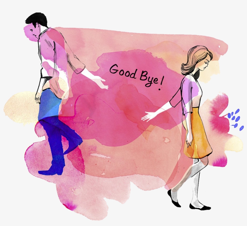 Breakup Watercolor Painting Illustration - Break Up Illustration ...