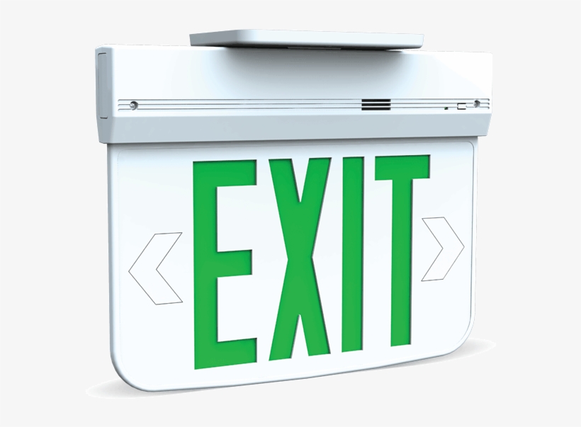 Standard White Exit Sign - Combination Exit Sign And Emergency Light ...