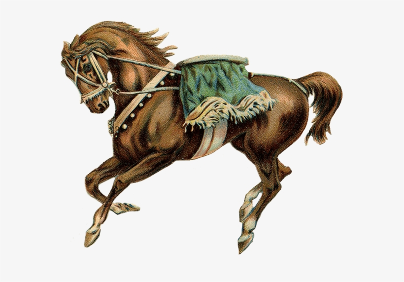 Circus Horse Green Saddle - Vintage Carousel Horse Png Transparent PNG ...