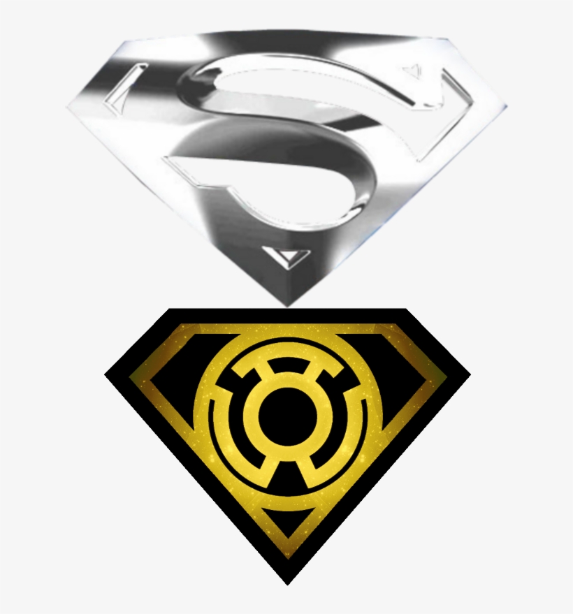 Superman Yellow Lantern Double Shield - Superman Logo Chrome ...