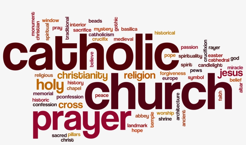 Catholic Words - Catholic Church Word Cloud Transparent PNG - 4500x3000 ...