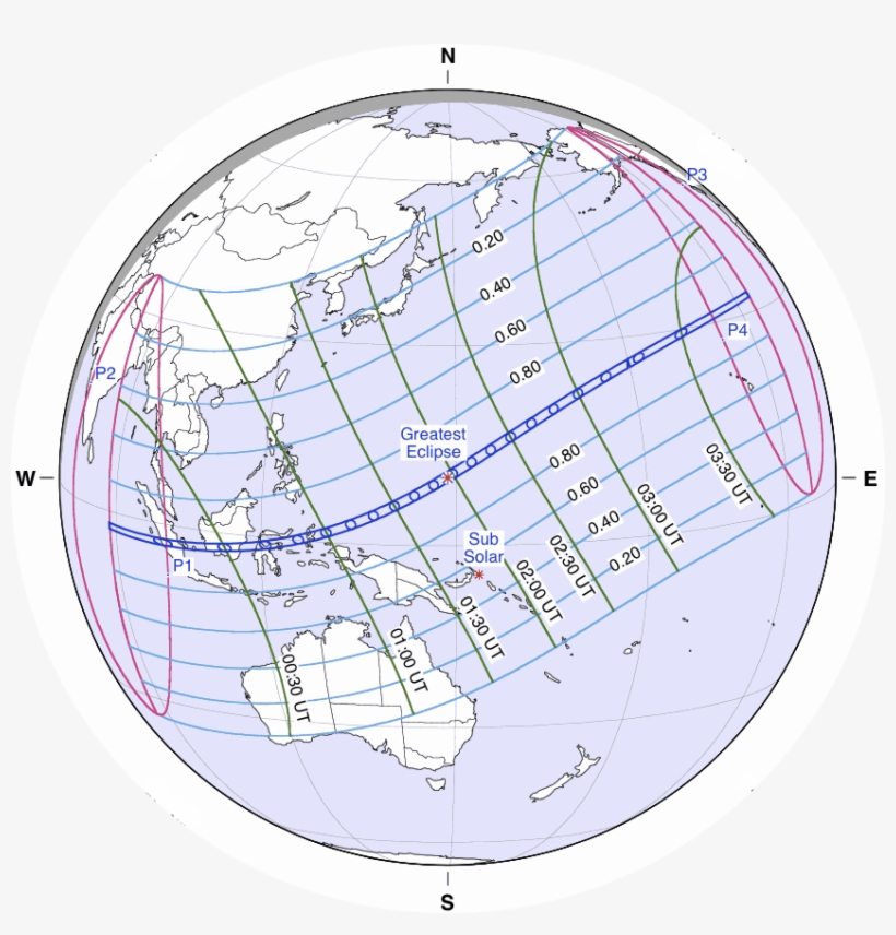Solar Eclipse Path Map March - Solar Eclipse Transparent PNG - 849x845 ...