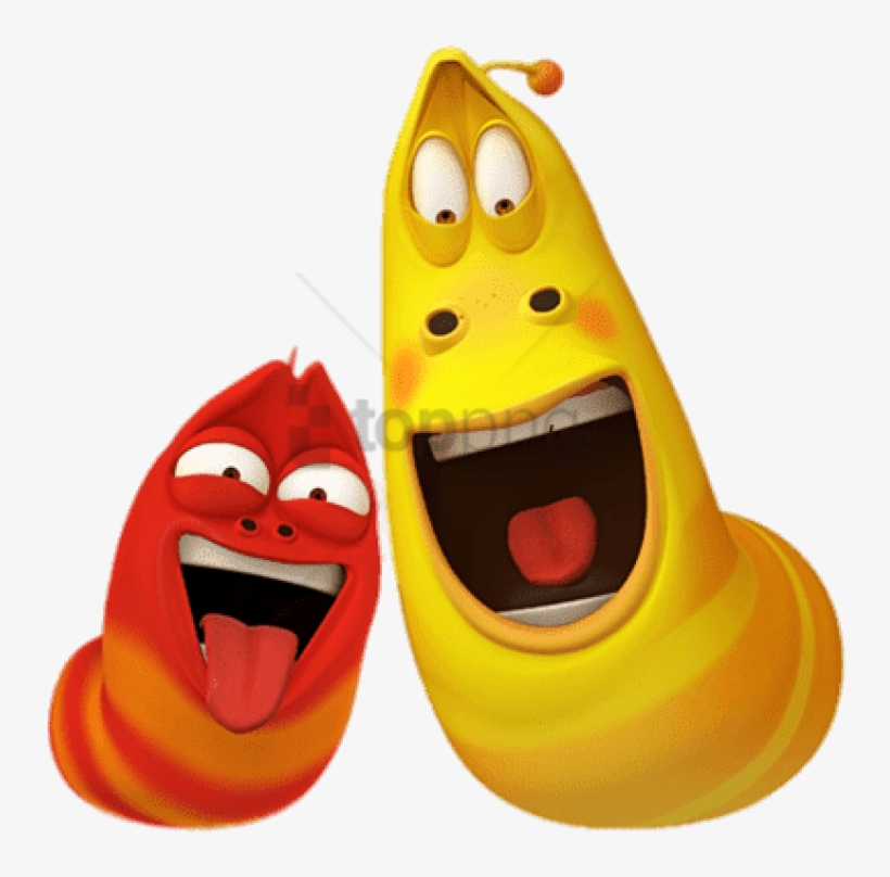 Larva Red And Yellow Funny Faces Png - Larva Yellow And Red Transparent ...