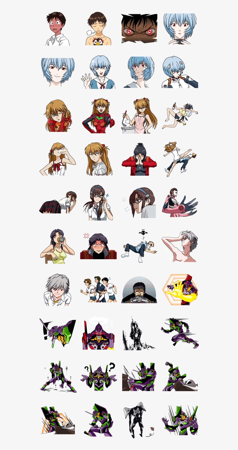 Evangelion - Evangelion Line Stickers Transparent PNG - 562x1500 - Free ...