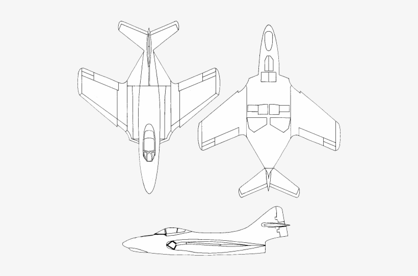 Grumman F-9 Cougar Line Drawings - Monoplane Transparent PNG - 516x461 ...