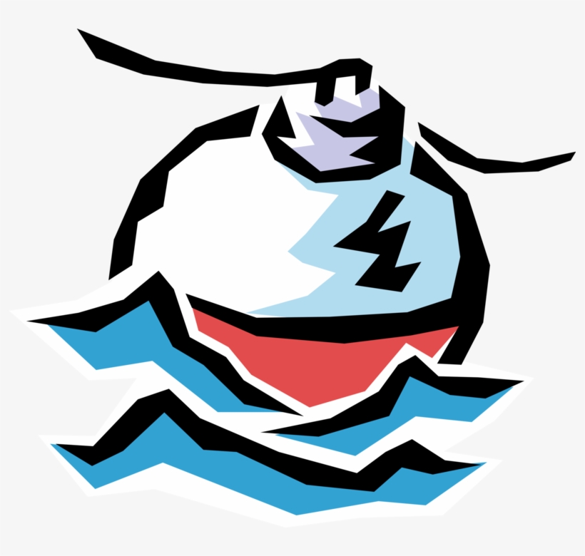 Vector Illustration Of Fishing Float Or Bobber Floating Transparent PNG ...